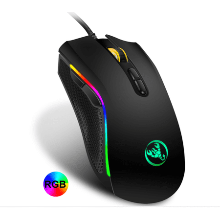 Wired Gaming Mouse, 7200 DPI Wired RGB Gamer Mouse with 7 Programmable ...
