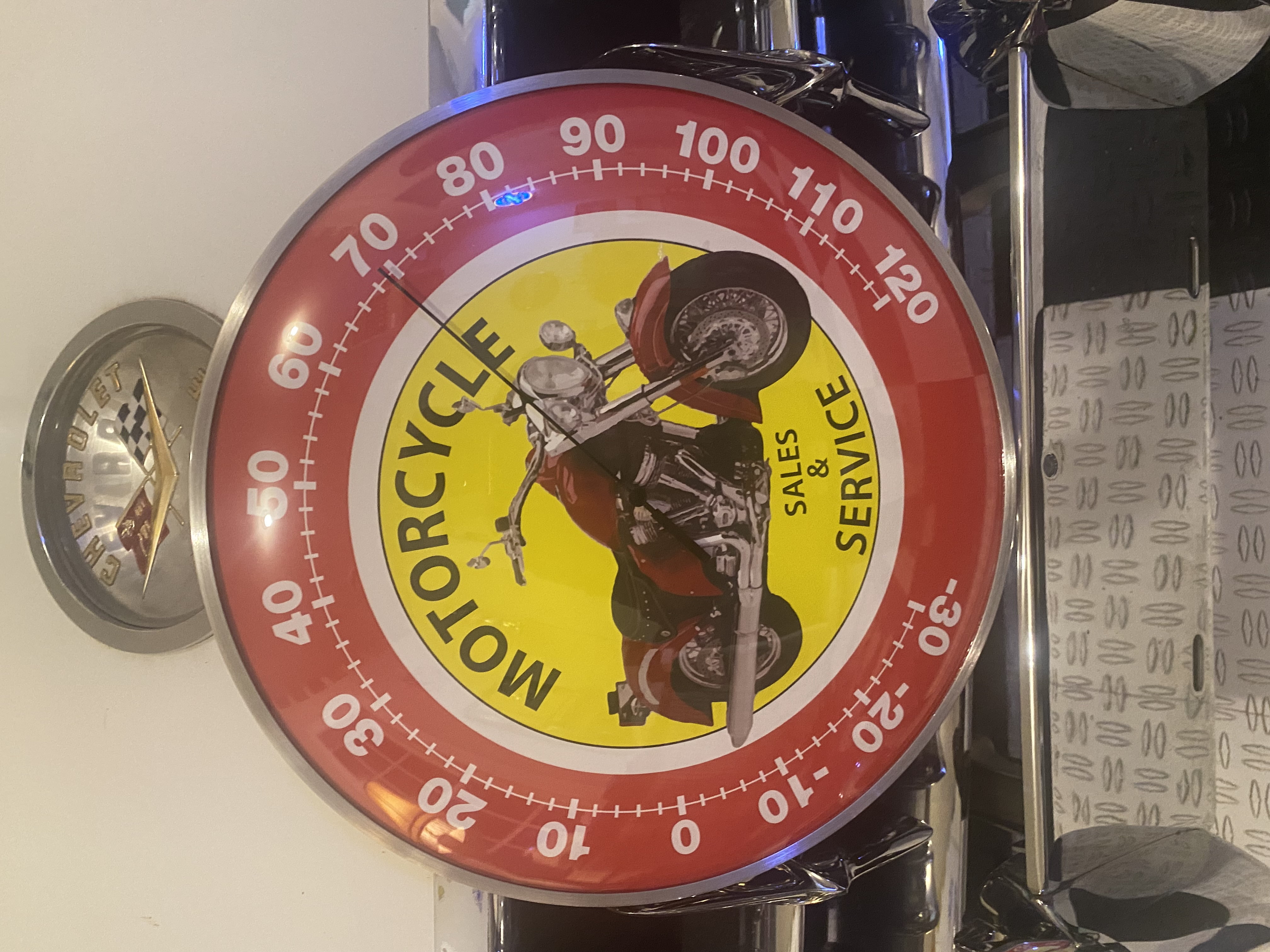 Motor Cycle Sales Harley Davidson Gas and OIL Vintage style Round ...