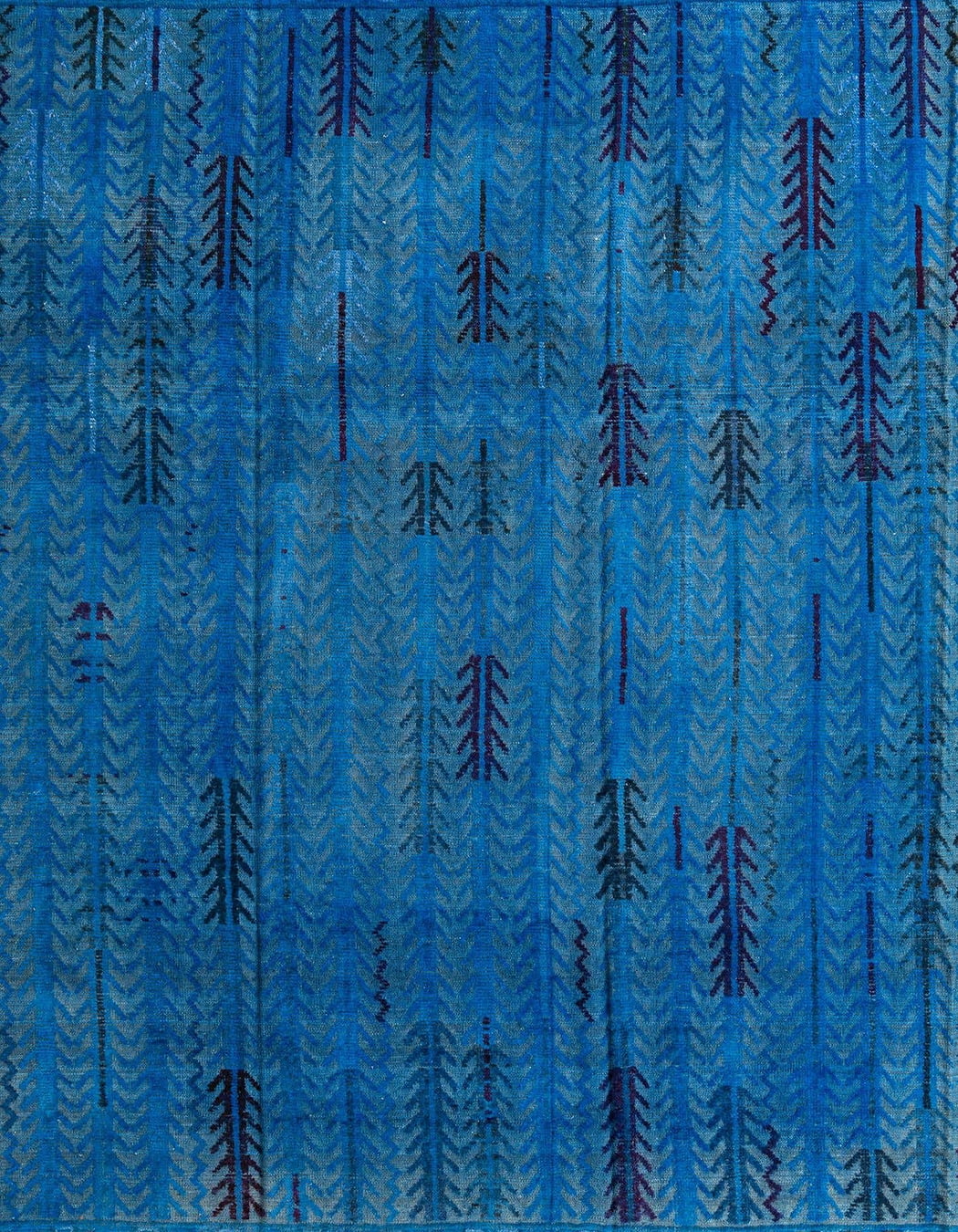 Ahgly Company Indoor Rectangle Abstract Blue Eyes Blue Persian Area ...