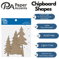 PA Vinyl Chipboard Shapes, Fir Trees, 6pc, Recycled Kraft, 1.75x4.38in ...