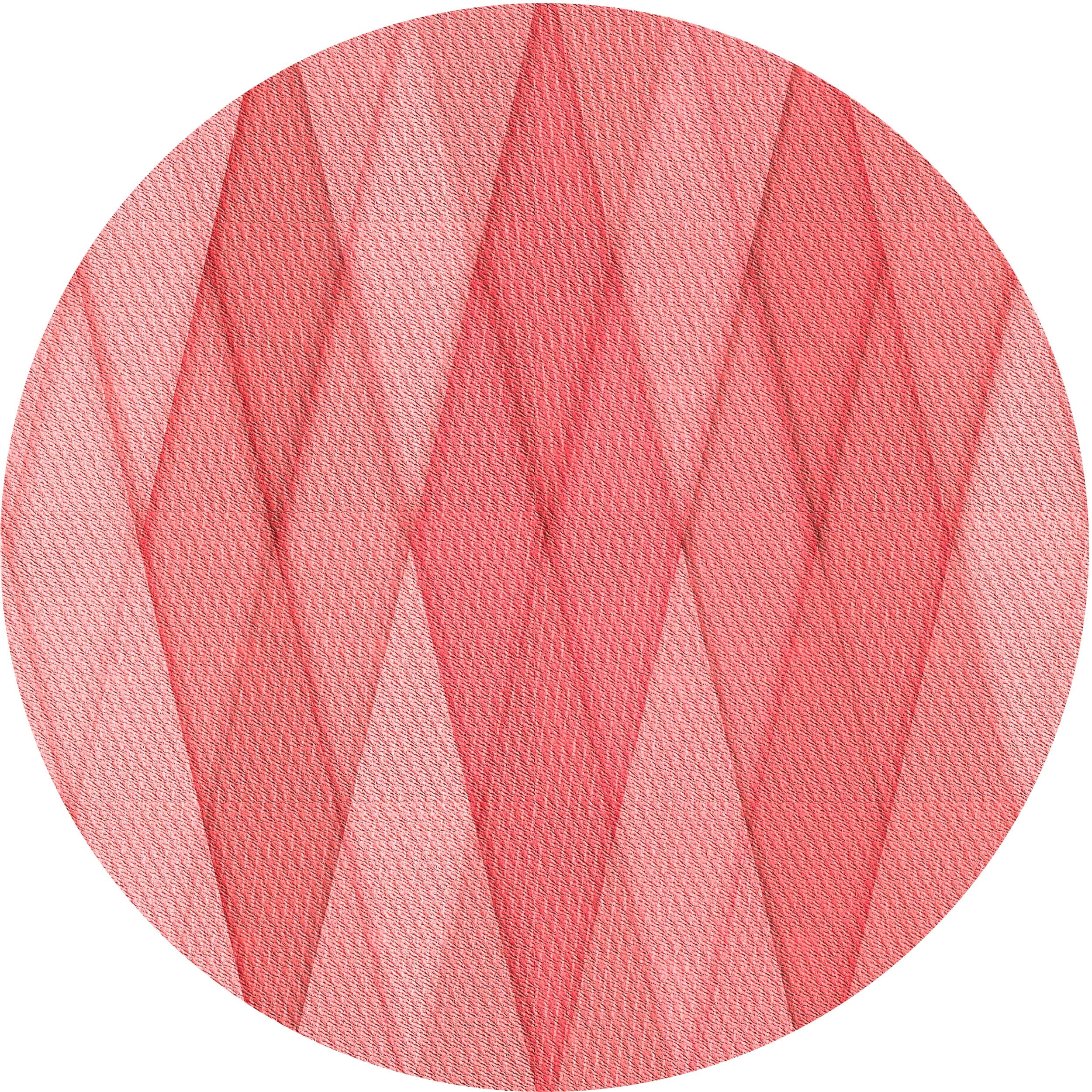 Ahgly Company Indoor Round Patterned Light Coral Pink Area Rugs, 7 ...