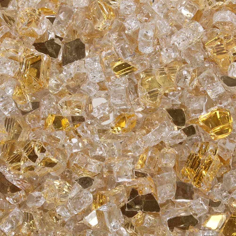 Sunstorm Gold Reflective Tempered Fire Glass 1/4", 10 lb. Jar by ...