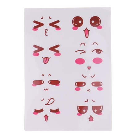 10 Sheets Cute Eyes Mouth Expression Adhesive Sticker for Decor ...