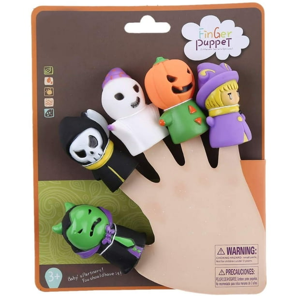 5 Pieces Halloween Finger Puppets Witch, Ghost, Grim Reaper, Green ...