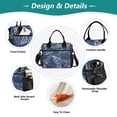 ALAZA Blue Wavy Stripes Print Cooler Lunch Bag Insulated Reusable Lunch ...