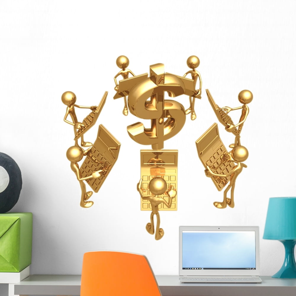 Accounting Team with Golden Wall Decal Sticker by Wallmonkeys Vinyl ...