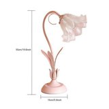 Floral Remote Control Iron and Glass Table Lamp with Flower-Shaped ...