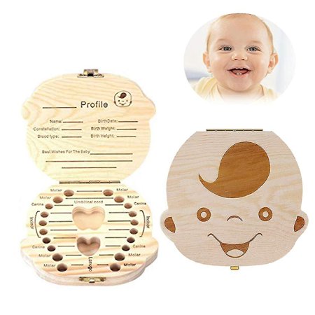 Baby Tooth Box, Wooden Kids Tooth Box,baby Save Boxes Keepsake For ...