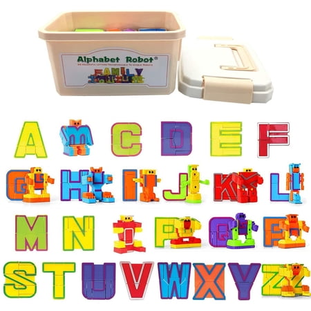 26 Pieces Alphabet Robot Transforming Action Figure Alpha-bots Toys for ...