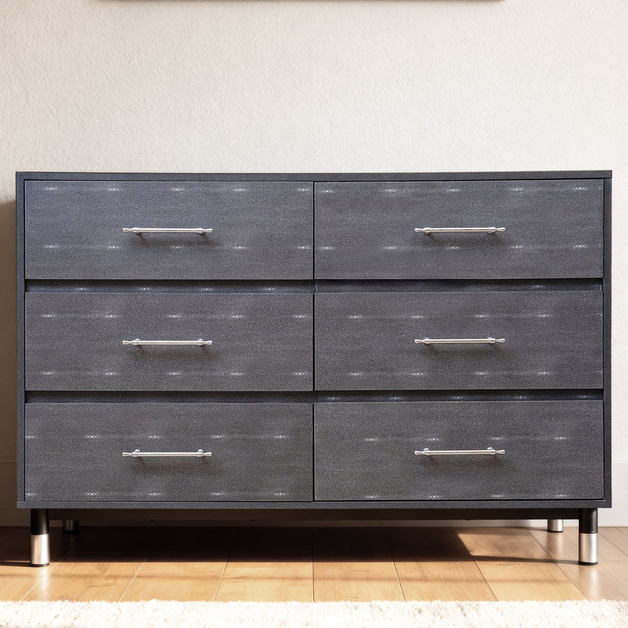 Click here for Berry Nest Grey Dresser For Bedroom  6 Drawer Wood... prices