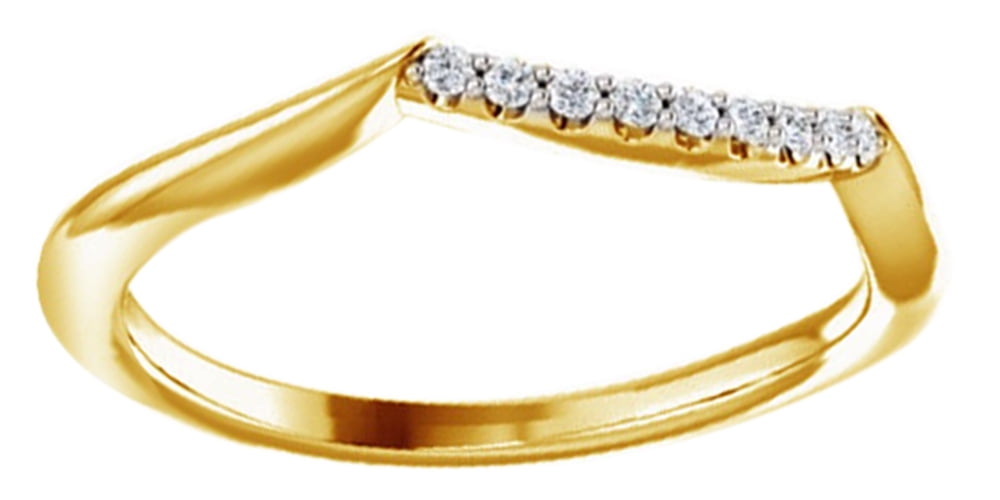 Jewel Zone US - Round Cut White Natural Diamond Band Ring In 14K Solid ...