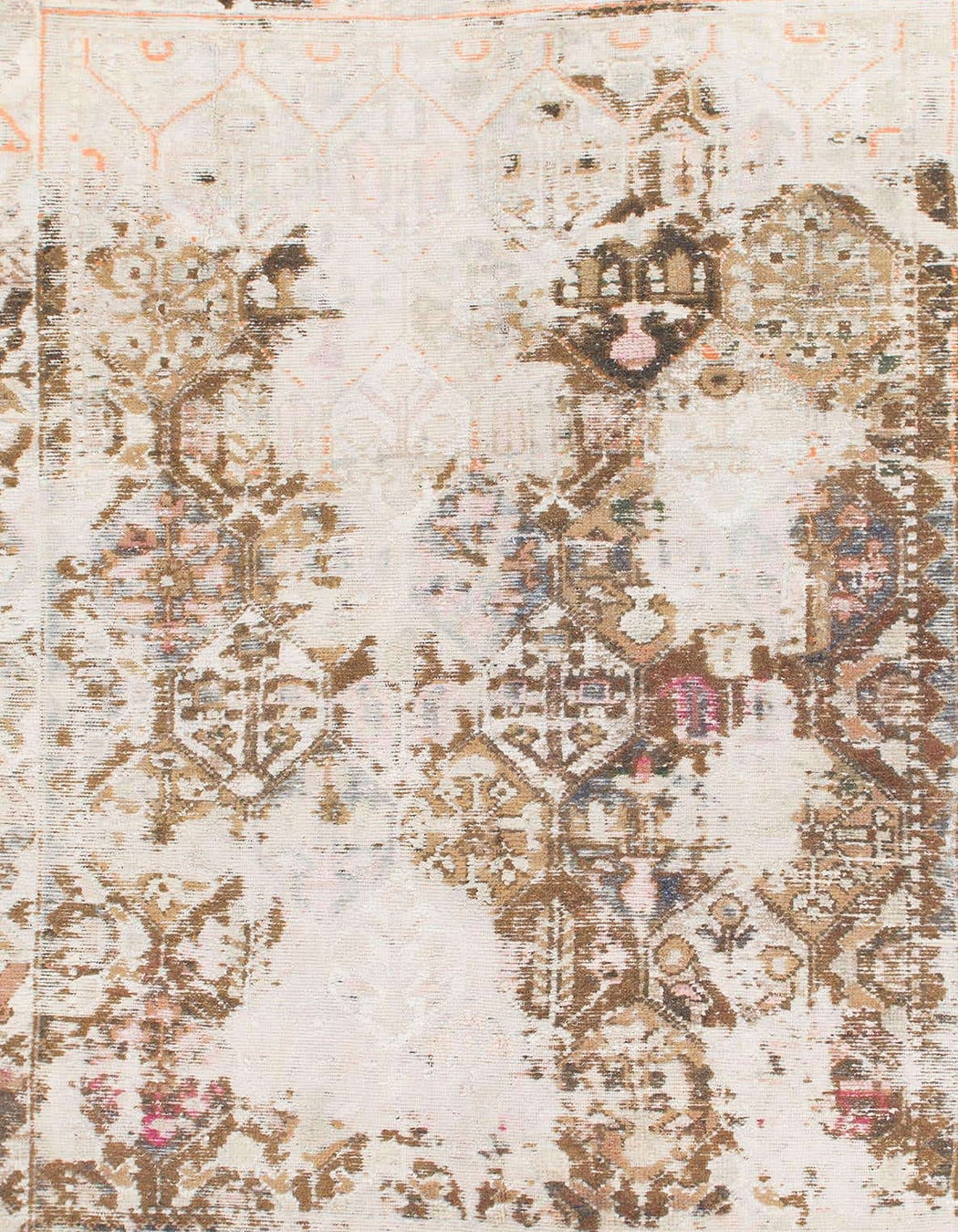 Ahgly Company Indoor Rectangle Abstract Light Copper Gold Abstract Area ...