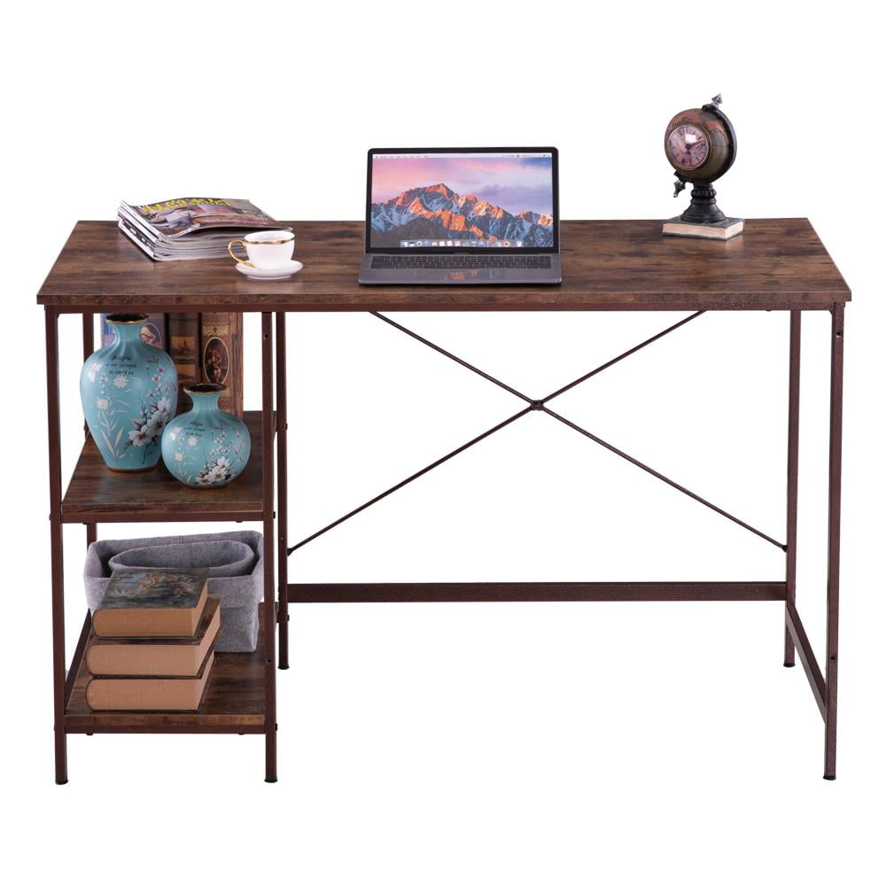 EasingRoom Computer Desk with 2 Style Writing Study Table with 2 Tier ...