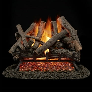 CleanBurn Mountain Oak 24" Vented Natural Gas Log Set. Complete with ...