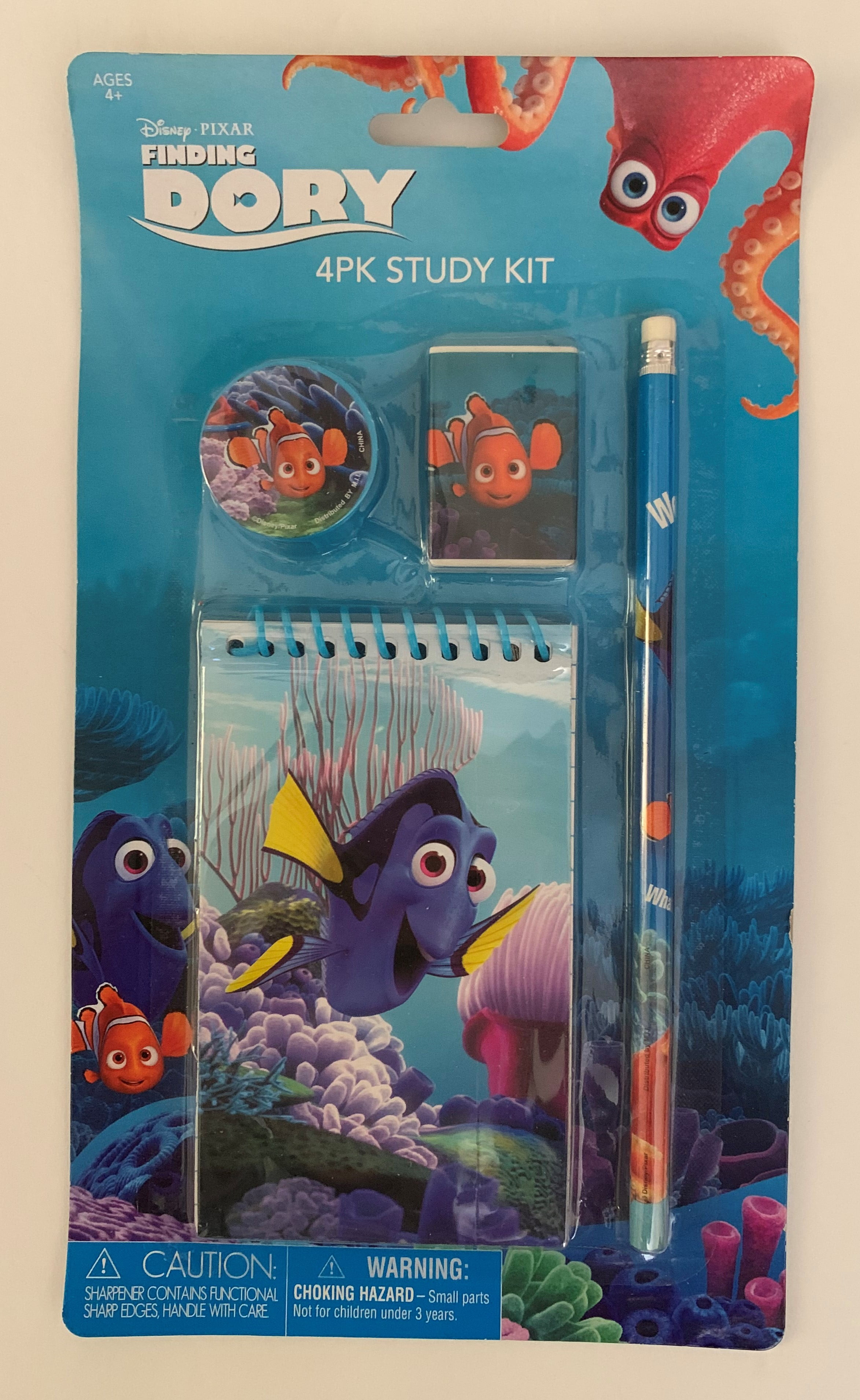 Finding Dory 4 Piece Study Kit Set - Notepad, Sharpener, Eraser, Pencil ...