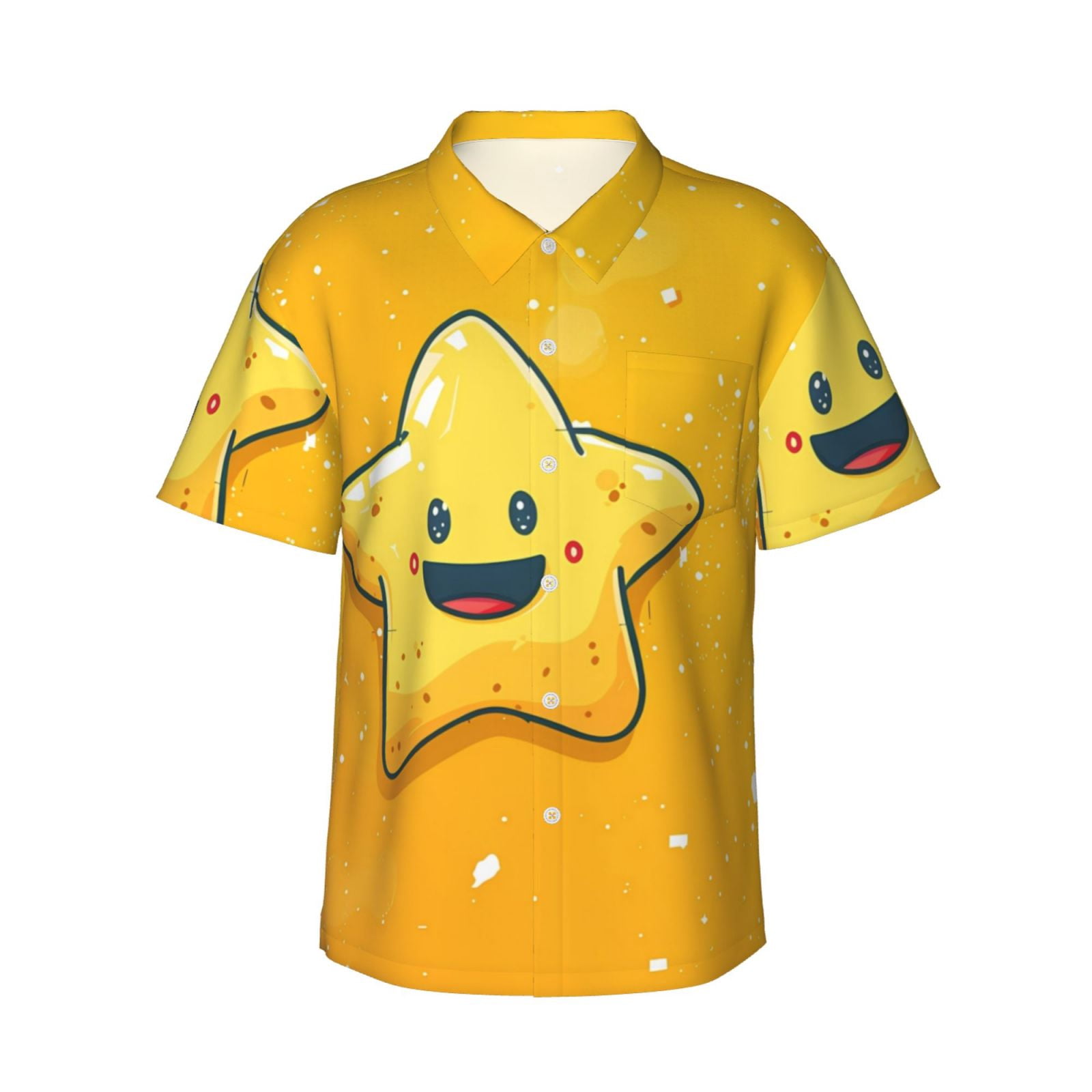 Balery Happy Cartoon Star Camisas hawaianas de manga corta para hombre ...