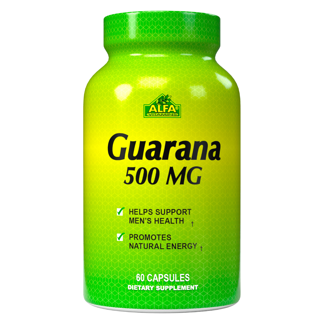 ALFA VITAMINS Guarana 500 MG Natural Herbal Caffeine Energizer ...