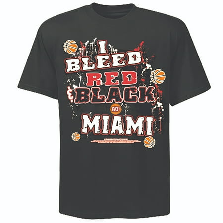 Miami Basketball "I Bleed Red and Black - GO Miami!" Black T-Shirt ...
