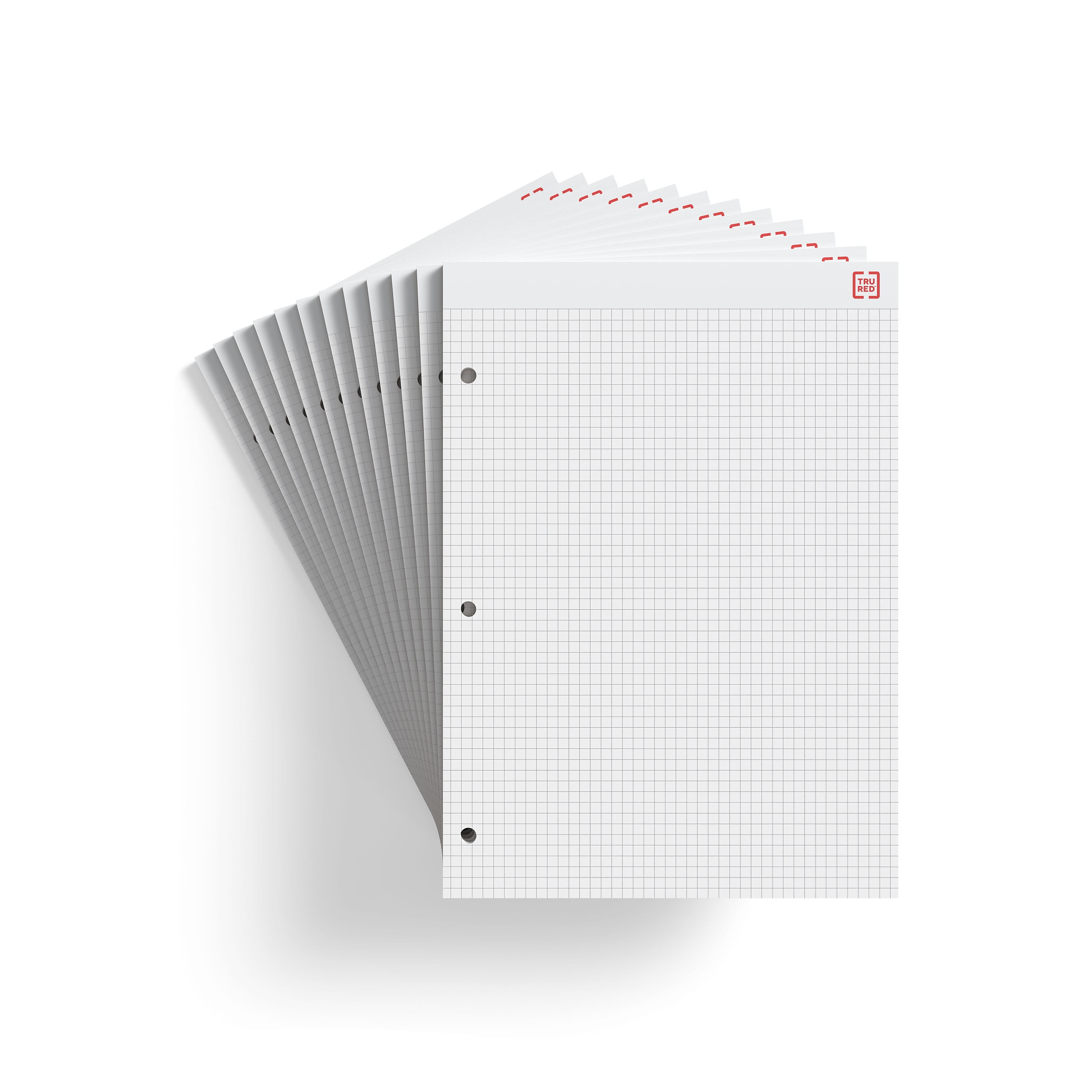 TRU RED Notepads, 8.5" x 11.75", Graph Ruled, White, 50 Sheets/Pad ...