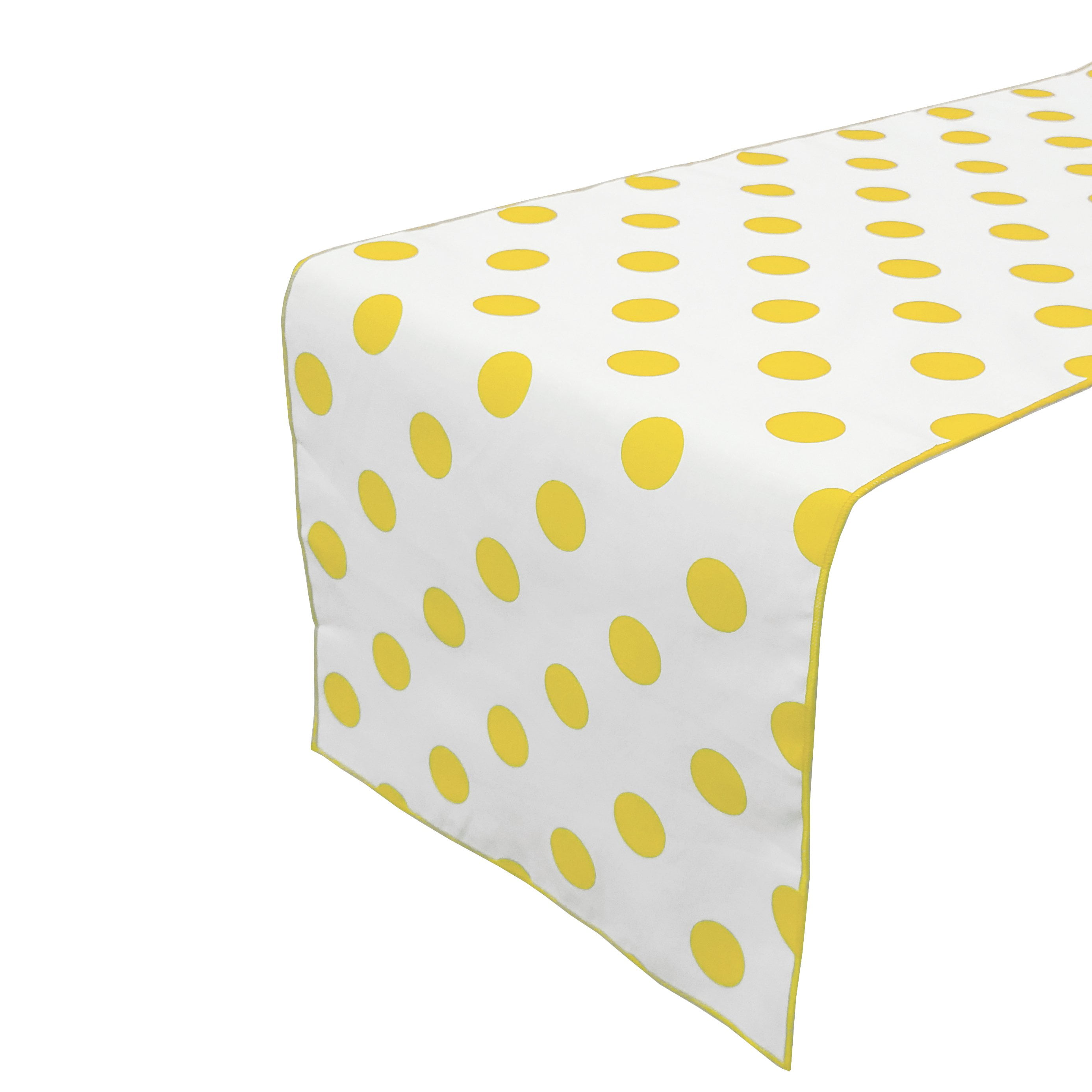 Bright Yellow Polka Dot Table Runner Table Decor Burlap Table Runner ...