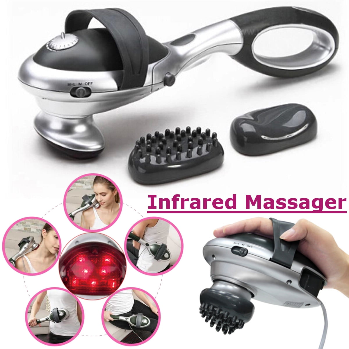 220V Electric Infrared Heat Massager Handheld Percussion Machine Wand ...