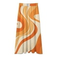 Abstract Orange Swirl Design Art Women High Waist Midi Skirt Elegant ...