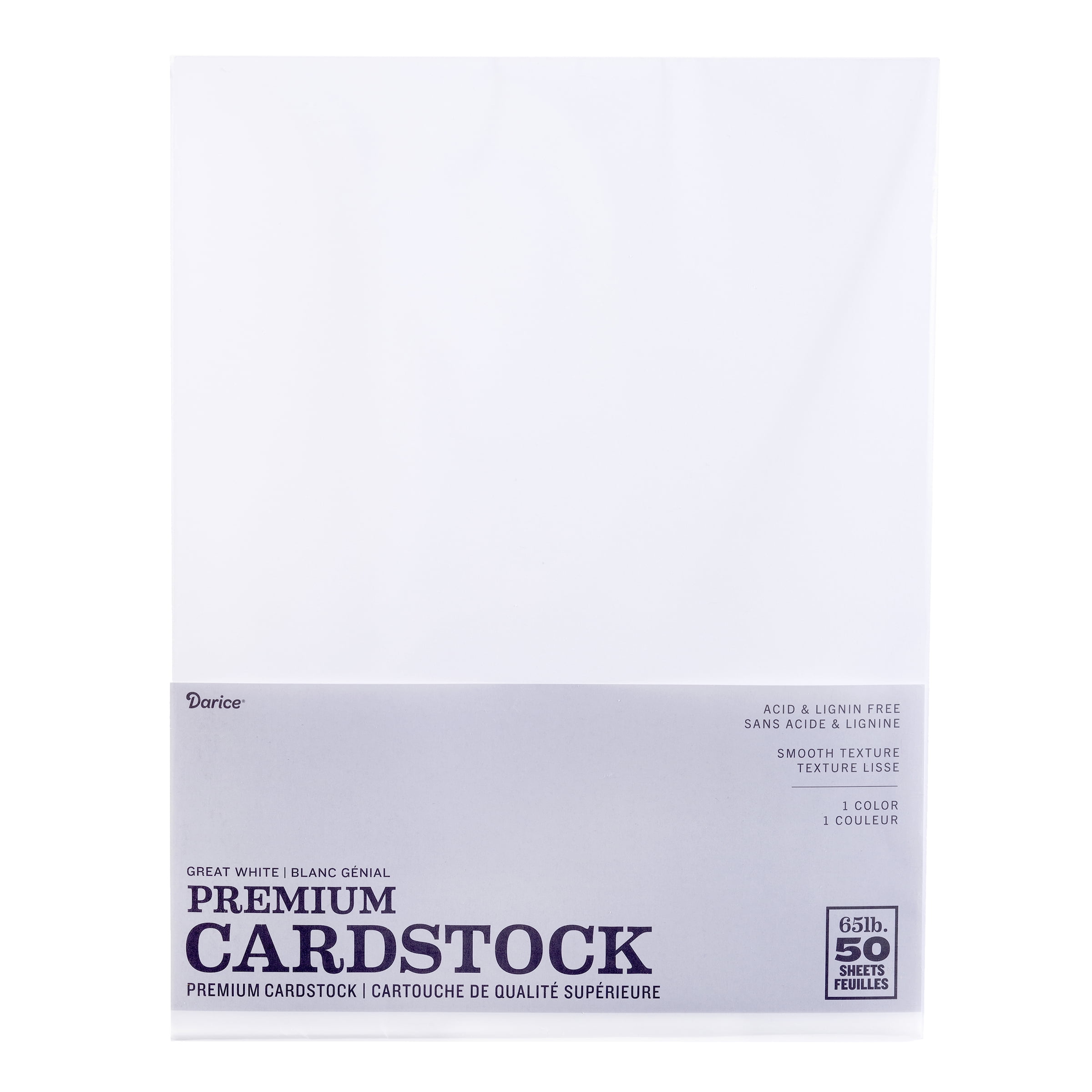Darice Great White Premium Smooth Cardstock, 8.5 x 11 in., 50-pack ...