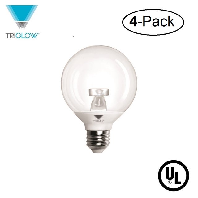 TriGlow T97203-4 (4-Pack) 6 Watt (40W Equivalent) LED G25 Globe Bulb ...