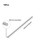 10Pcs 304 Stainless Steel Round Rod, 2mm Diameter Length 125mm Metal ...