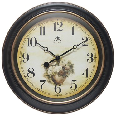 Infinity Instruments Sofia Brown Traidtional Analog Display Silent 12-inch Wall Clock - Walmart.com