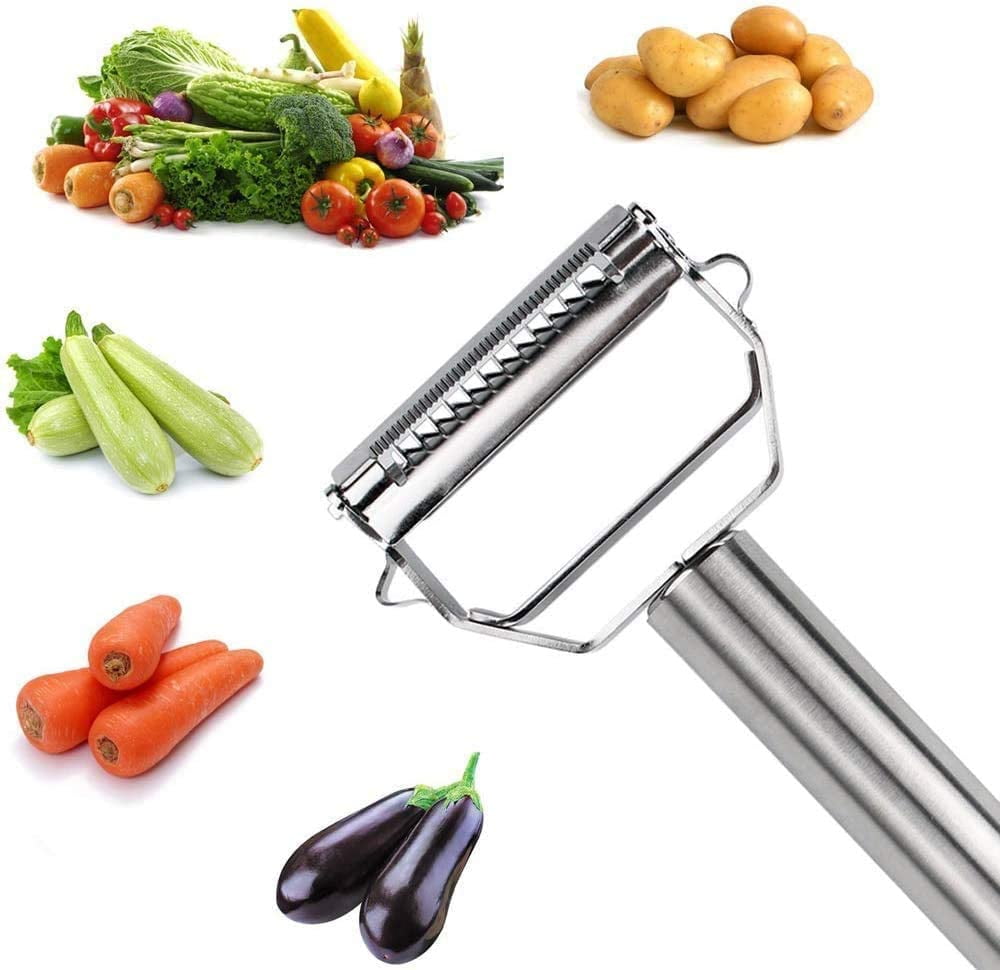 Stainless Steel Kitchen Dual Blade Vegetable Peeler, Multifunctional ...