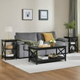 3 Tier Sofa Side End Table with Shelf, X Shape Chair Side Coffee Snack ...