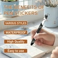 80Pcs 8 Style Self-Adhesive Coated Paper Pen Stickers Waterproof Pen ...