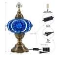 Mozaist Turkish Mosaic Table Lamp, Blue Hand Made Table Lamp with Led ...