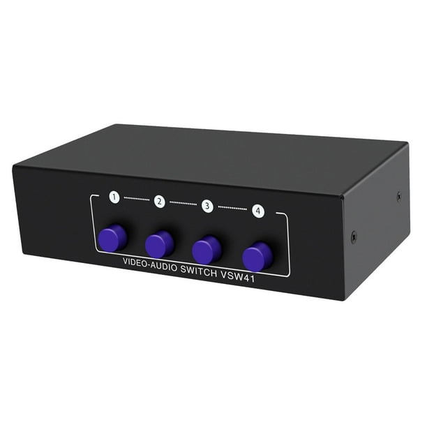 Xuanheng 4 Way RCA Switcher 4 Port AV Selector Switch Video Audio ...