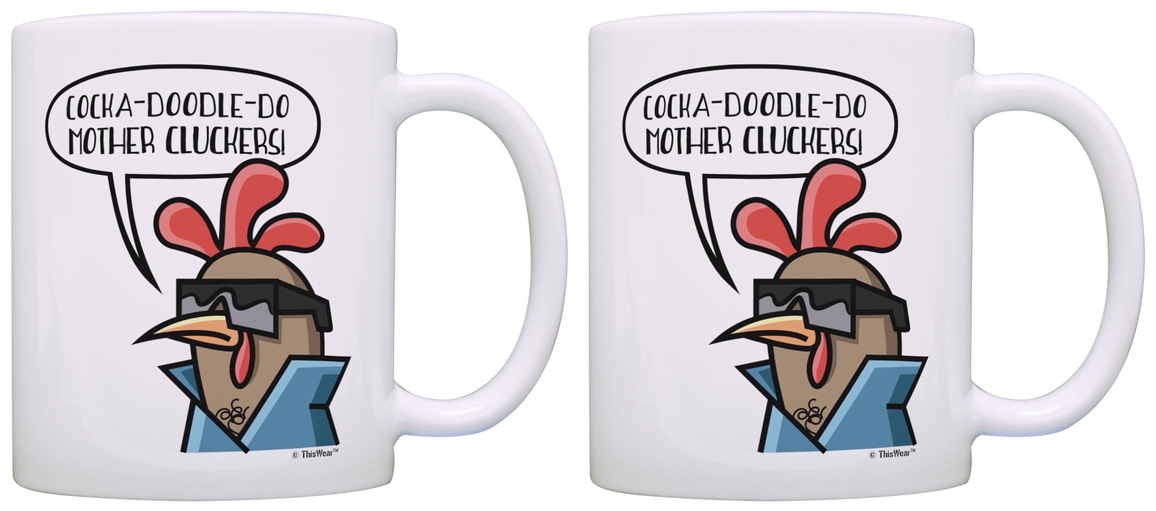 ThisWear Funny Coffee Mugs for Men Cockadoodledoo Mother Cluckers ...