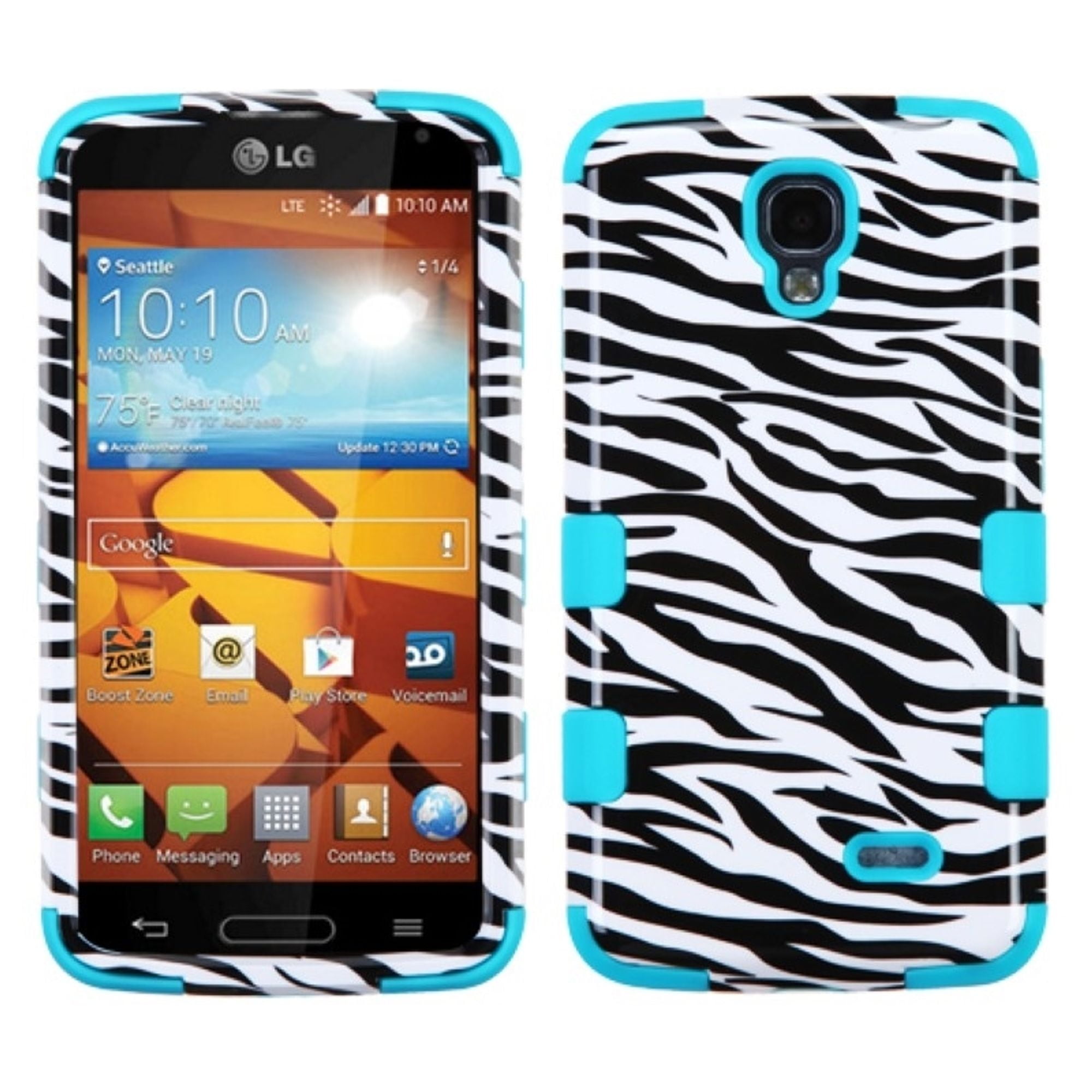 LG Volt Phone Case, LG Volt Case, by Insten Tuff Zebra Hard Hybrid ...