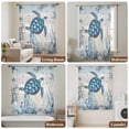 Blue Turtle Coastal Semi Sheer Curtains Drapes for Living Room, Bedroom ...