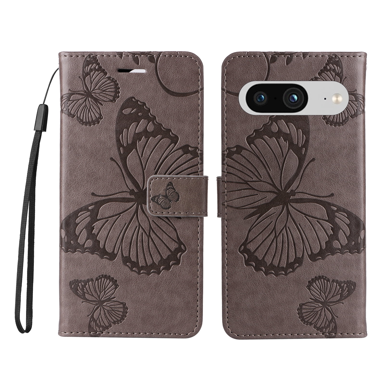 Allytech Google Pixel 8 Case Wallet, PU Leather Big Butterfly Embossed ...
