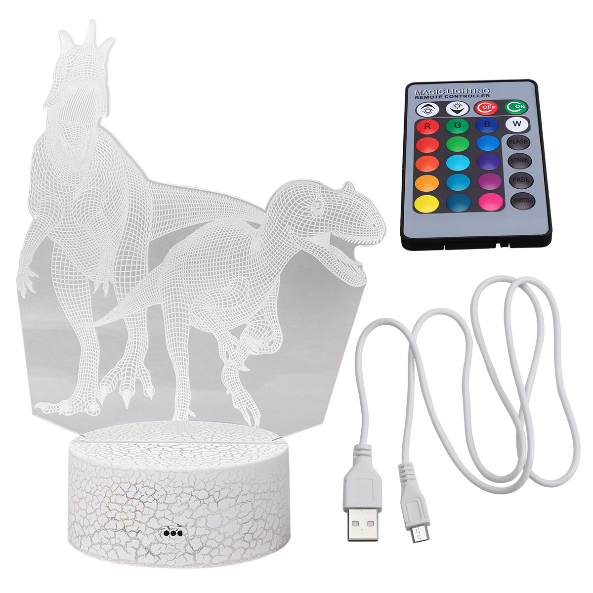 Hemoton USB Powered Night Light Acrylic Board Cartoon Dinosaur LED Lamp ...