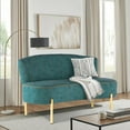 Andeworld Upholstered Small Sofa Modern Loveseat Tufted Velvet 2