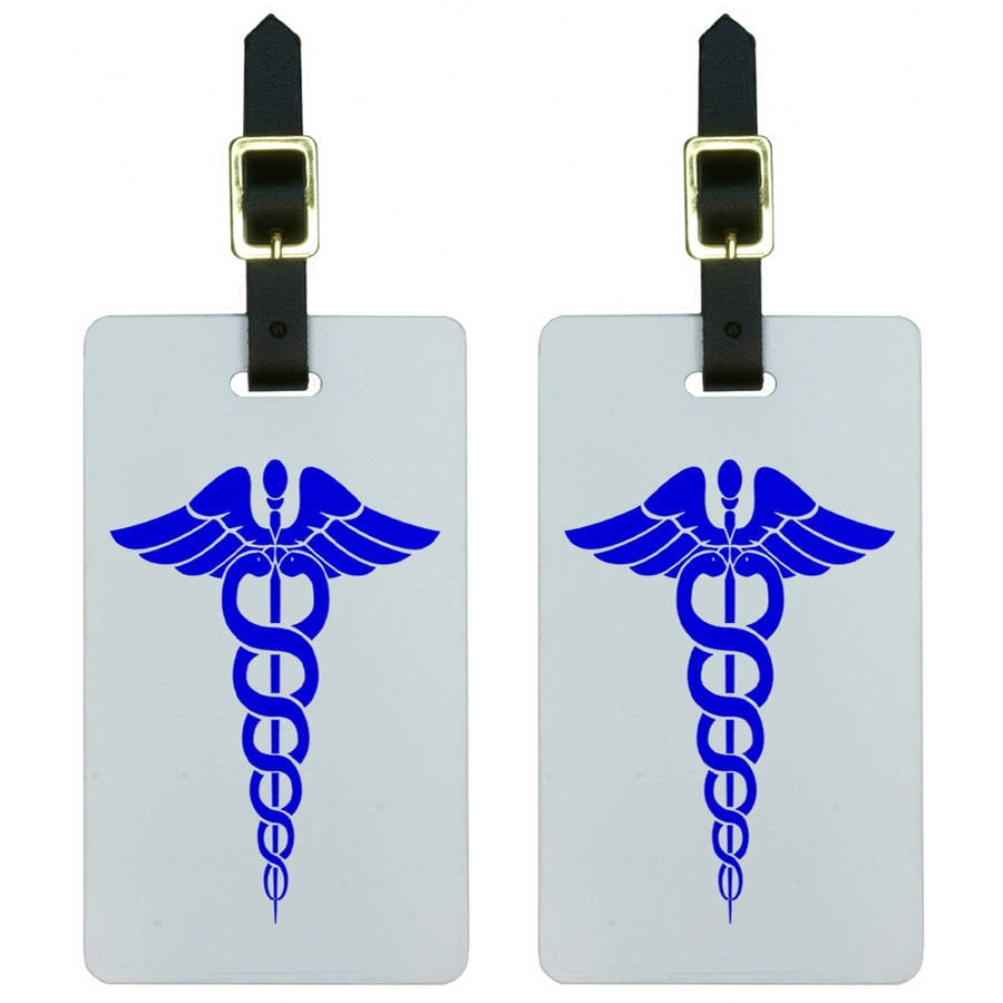 Caduceus Medical Symbol Blue Doctor MD RN EMT Luggage Tags ID, Set of 2 ...
