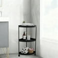Bathroom Corner Shelf, 3-Tier Freestanding Storage Rack with Rolling ...