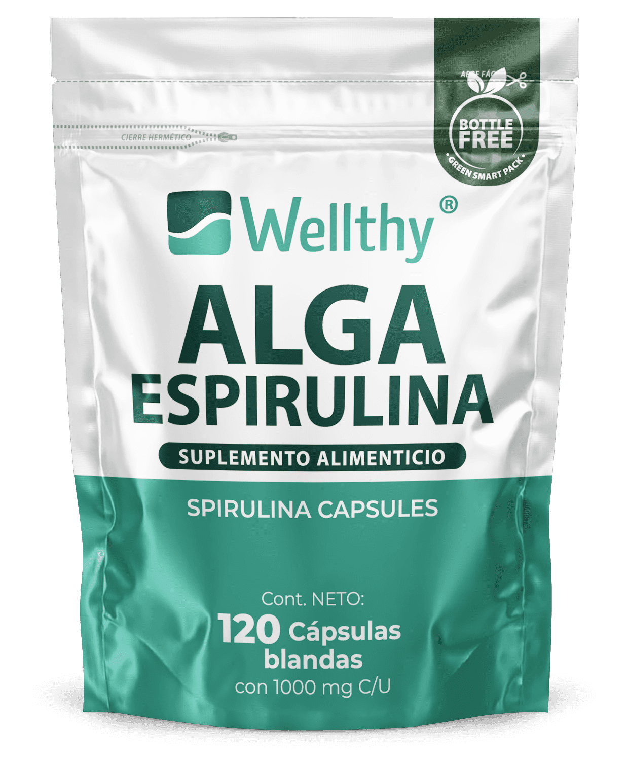 ALGA ESPIRULINA Wellthy 120 cápsulas blandas | Bodega Aurrera en línea