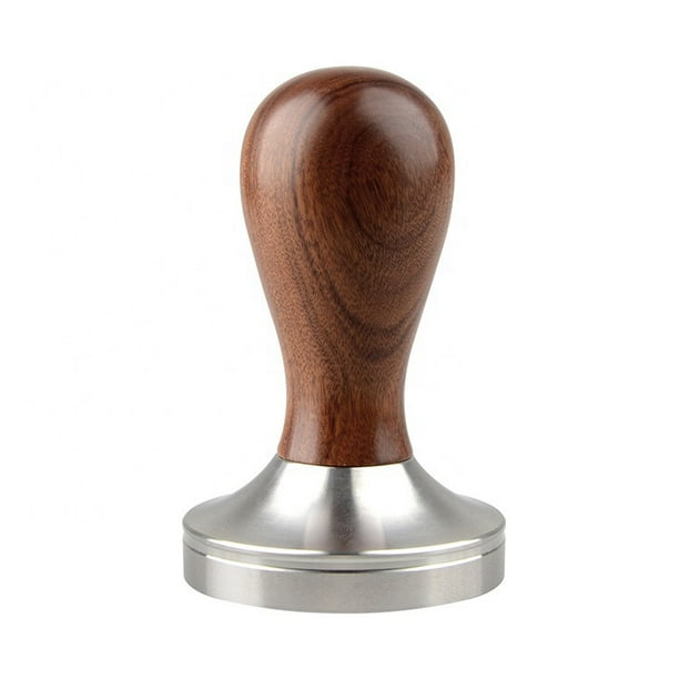 Coffee Tamper 58mm Wooden Coffee Powder Hammer Stainless Steel Barista ...