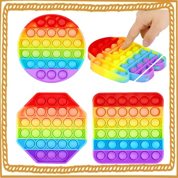 4 Packs Pop Poop Fidget Toy, Mouse Mermaid Butterfly Sensory Anxiety ...