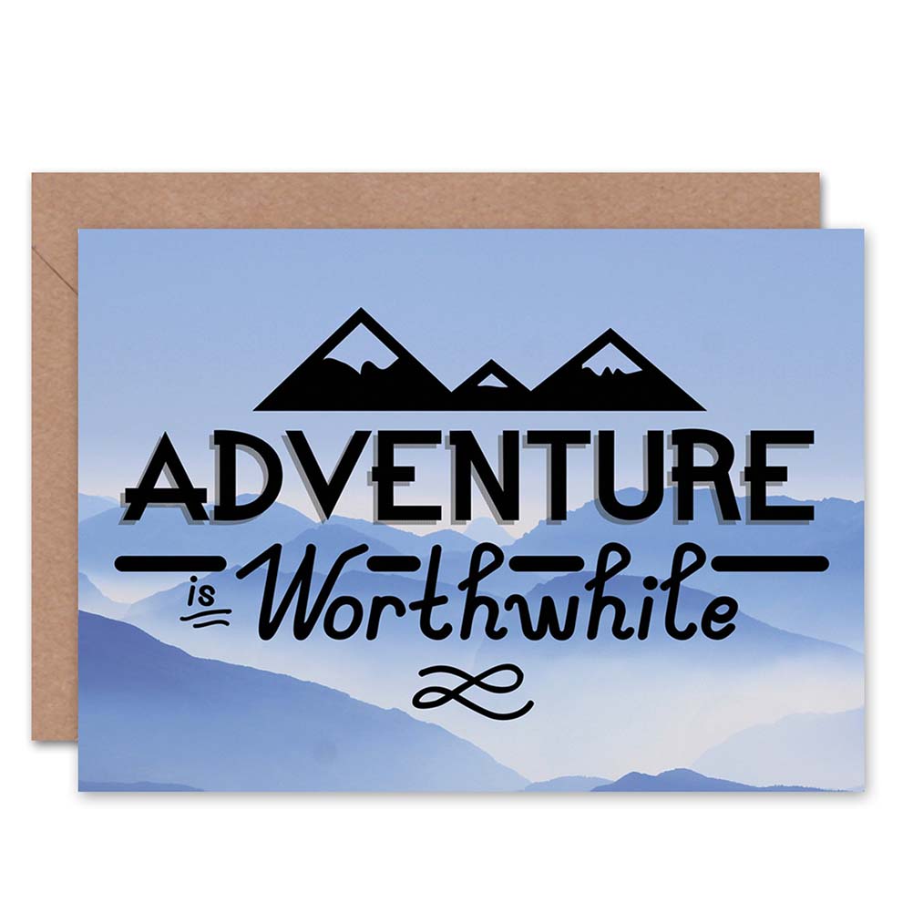 Quote Motivation Worthwhile Adventure Greetings Card Plus Envelope Blank inside - Walmart.com