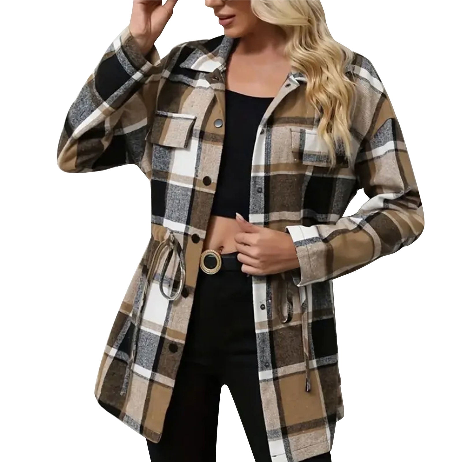 Click here for Unbranded Shirt Jacket Women  Womens Mid-Length Pl... prices