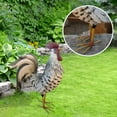 TAKTUK,Metal Rooster Garden Statues & Sculptures Garden Courtyard Decor ...