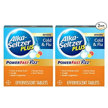 Alka-Seltzer Plus Powerfast Fizz Severe Cold & Flu Medicine ...